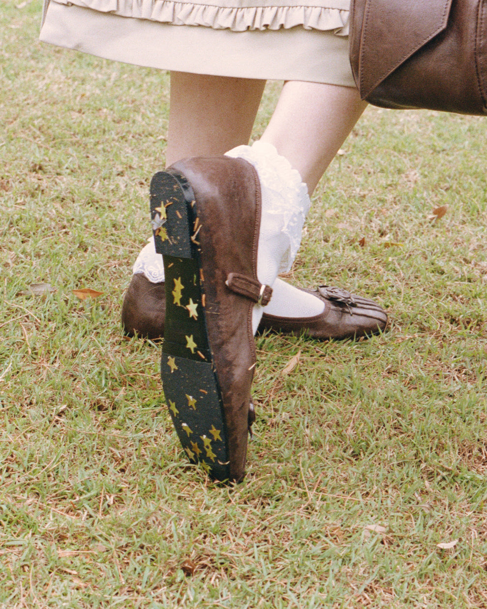 Shoes: Rosette Sheepskin Mary Janes - Saddle - My mum made it – MY MUM ...