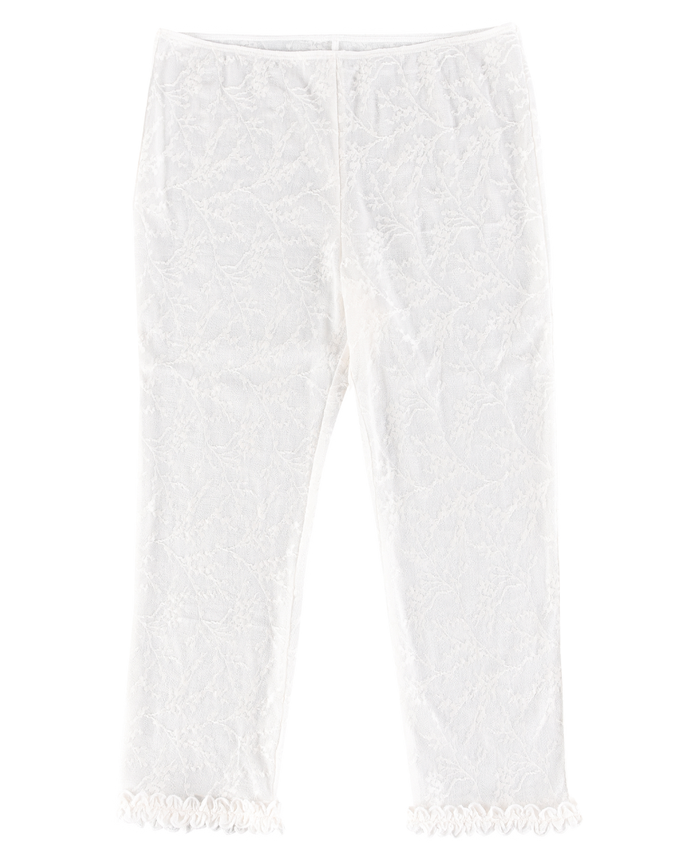 Pants: Lace Poem Capri - White - My mum made it – MY MUM MADE IT