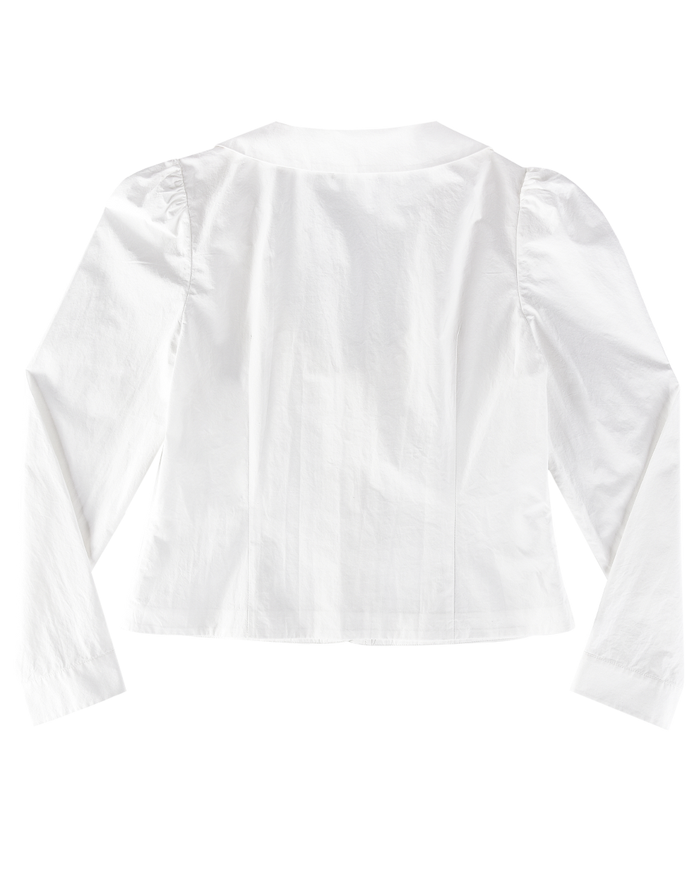 Tops: Curved Collar Button Shirt - White - My mum made it – MY MUM MADE IT