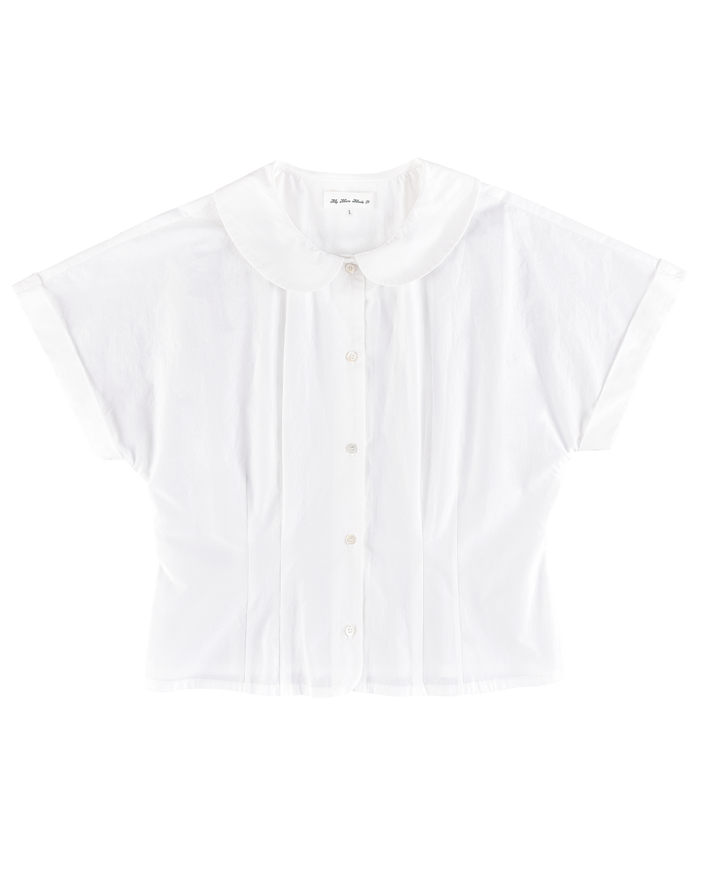 Tops: Curved Collar Cap Sleeve Shirt - White - My mum made it – MY MUM ...